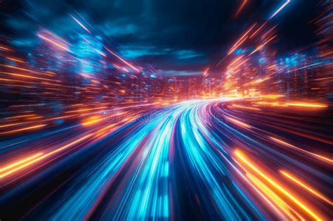 Flowing Glowing Binary Code In A Futuristic Digital Data Stream