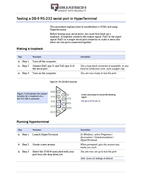 Testing A Db 9 Rs 232 Serial Port In Hyperterminal Pdf Testing A Db 9 Rs 232 Serial Port In Hyperterminal Pdf