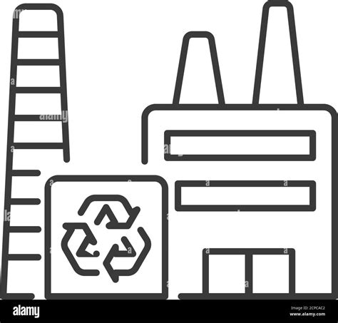 Garbage Processing Plant Line Black Icon Green Manufacturing And Ecology Recycling Producing