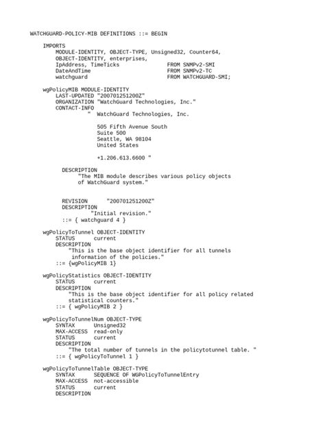 Watchguard Policy Mib Pdf