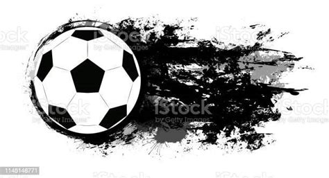 그런 지 흠집 잉크 얼룩 및 텍스트 공간을 가진 축구공 개체는 배경과 별개입니다 벡터 요소 가죽에 대한 스톡 벡터 아트 및 기타 이미지 Istock