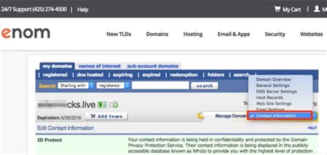 How To Update Whois In Enomcentral Inmotion Hosting