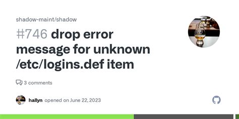 Drop Error Message For Unknown Etcloginsdef Item · Issue 746