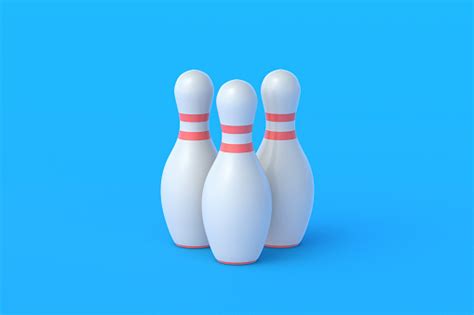 파란색 배경에 흰색 볼링 핀 활동적인 스포츠 취미와 레저 경쟁과 챔피언십 3d 렌더링 개념에 대한 스톡 사진 및 기타 이미지 Istock