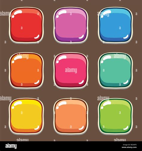 Cartoon Button Set Game GUI Element For Mobile Game Stock Vector Image Art Alamy