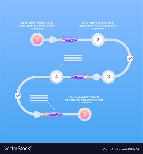 Startup Project Steps Infographics Flat Royalty Free Vector