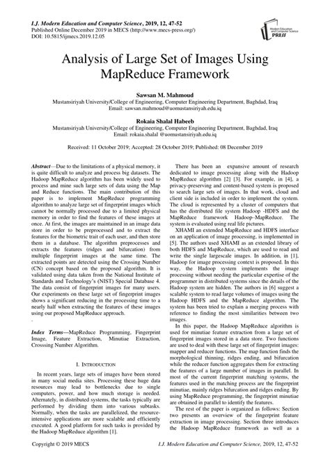 Pdf Analysis Of Large Set Of Images Using Mapreduce Framework