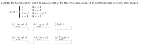 Solved Consider The Function Below Use It To Evaluate Each Chegg