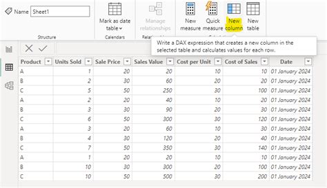 Calculated Columns And Measures In Power BI