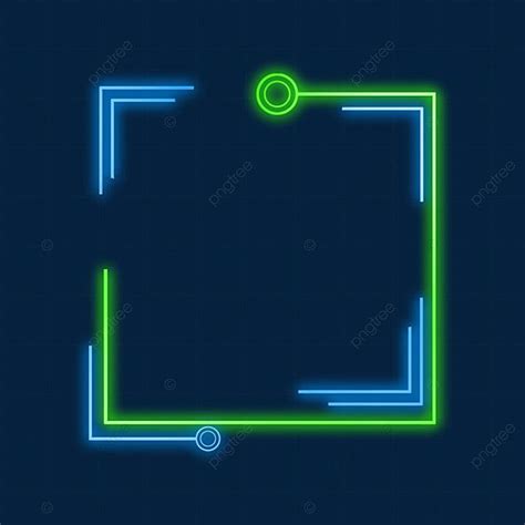 테두리 일러스트 사각형 텍스트 상자 네온 조명 효과 블루 그린