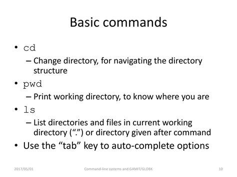 working with command line systems and gamit globk ppt download