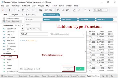 Tableau Conversion Functions