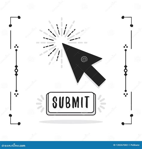 Click Cursor Set Button With Hand Or Mouse Cursor Computer Mouse