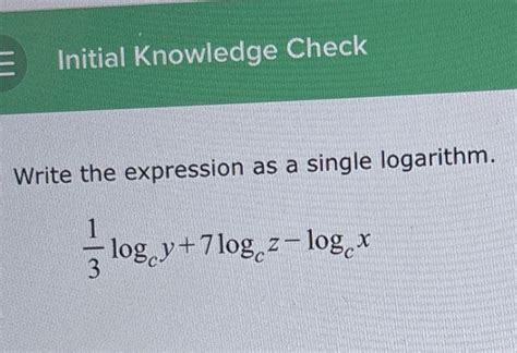 Solved Initial Knowledge Checkwrite The Expression As A
