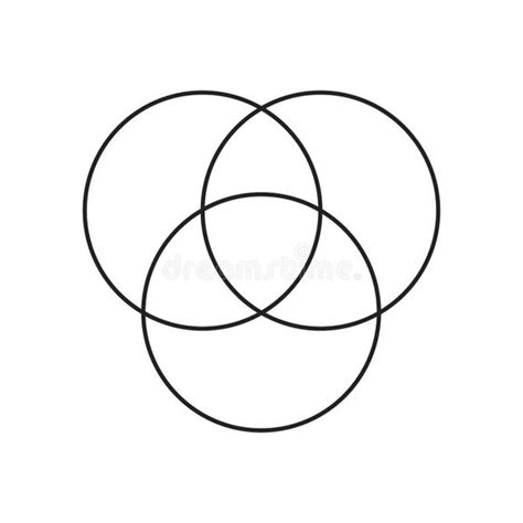 Intersection Of Three Sets Venn Diagram Stock Vector Illustration Of
