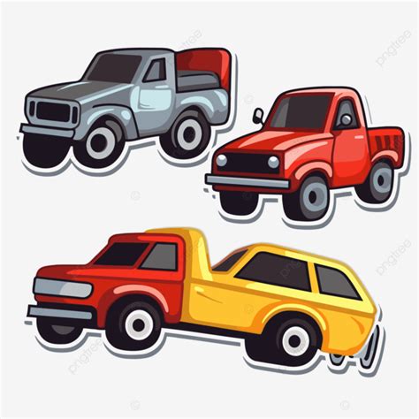 만화 픽업 트럭 스티커 흰색 배경 클립 아트 설정 벡터 자동차와 트럭 상표 만화 Png 일러스트 및 벡터 에 대한 무료 다운로드 Pngtree