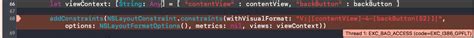 Ios Nslayoutconstraint Vfl Crashes Because Of Excbadaccess Stack Overflow