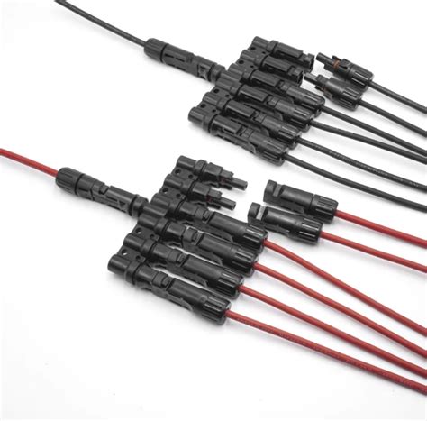 Pv Parallel Connector Male Female Y Branch 1 To 2 Solar Panel Cable Pv