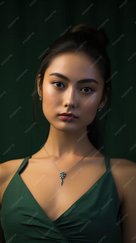 Premium Ai Image Chinese Woman With High Ponytail Pink Off Shoulder