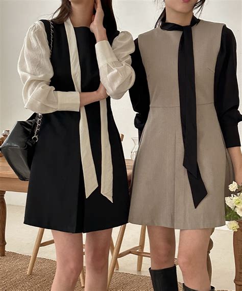 리얼코코 단독 하객룩누적1만장made 로멜로 뷔스티에 미니원피스 2 Color 오피스룩출근룩레이어드슬리브리스