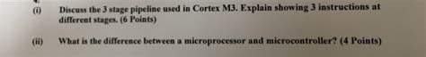 Solved Discuss The 3 Stage Pipeline Used In Cortex M3