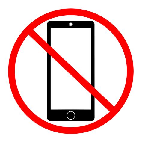 Mobile Phone Use Is Prohibited Smartphone Icon With Red Circle Warning Sign Vector