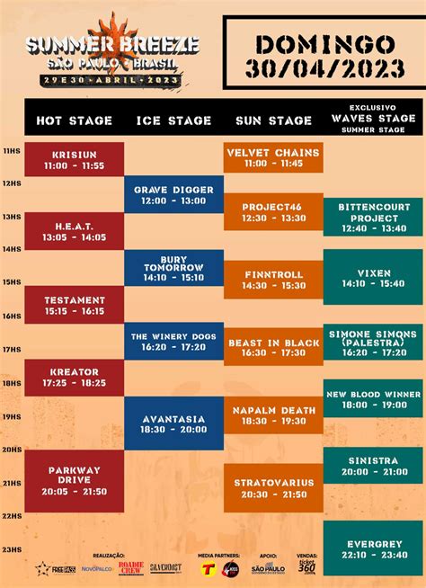 Summer Breeze Brasil Divulga Horários Dos Shows De Sua Aguardada