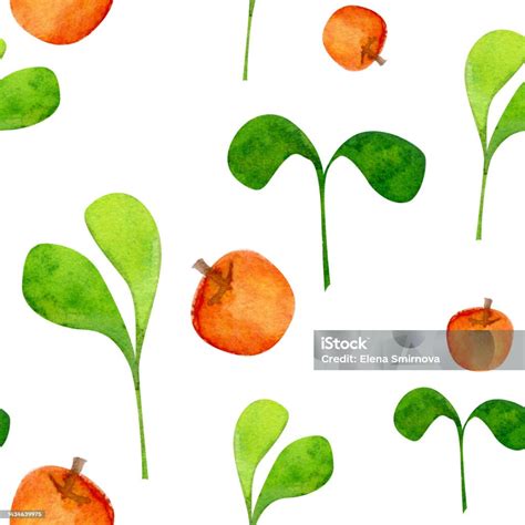 수채화 손으로 그린 붉은 사과와 나뭇잎으로 매끄러운 무늬가 흰색 배경에 고립되어 있습니다 카드 선물 가방 초대장 섬유 인쇄 벽지 어린이를위한 디자인 개체 그룹에 대한 스톡