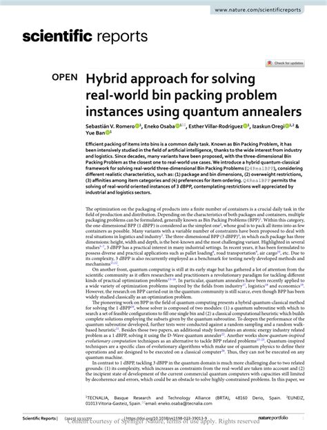 Pdf Hybrid Approach For Solving Real World Bin Packing Problem