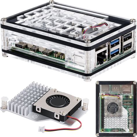 Jp Mizuei Raspberry Pi 5 用 アクリルケース 公式 Raspberry Pi5 アクティブクーラー付きラズパイ5 Model 8gb 4gb 用