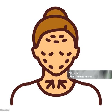 리프팅 여성 얼굴 색상 선 아이콘입니다 성형 수술 얼굴 회춘 격리된 벡터 요소입니다 웹 페이지 모바일 앱 프로모션에 대한 개요 Pictogram 개선에 대한 스톡 벡터 아트