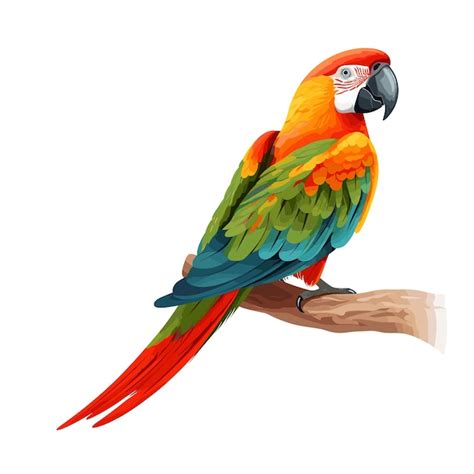 Premium Vector Exotic Parrot Tropical Bird Parrot Vector Illustration