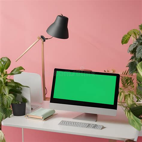 Vintage Computer With Green Screen Display Stock Image Image Of Gadget Electronics 340615515