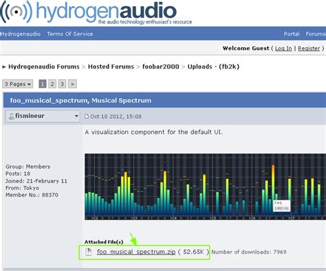 푸바 2000 음악 플레이어 Foobar2000 사용법 뮤지컬 스펙트럼 분석 Musical Spectrum Analyzer