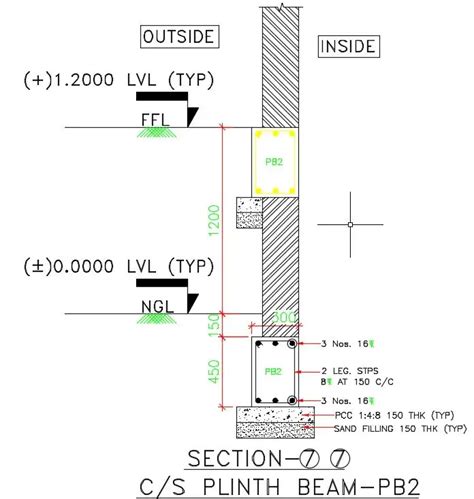 Plinth Beam Detail Download Cad Drawing File Artofit