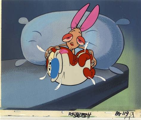 Original Production Cel Of Ren And Stimpy From Big House Blues 1990