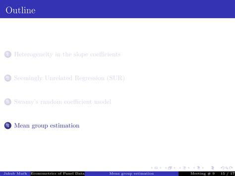 Econometrics Of Panel Data A Presentation PDF
