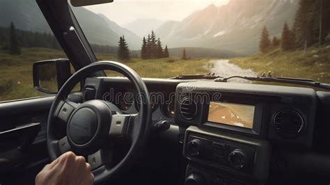 A Person Using A Gps Navigation Device To Guide Them Whil Created With Generative Ai Stock