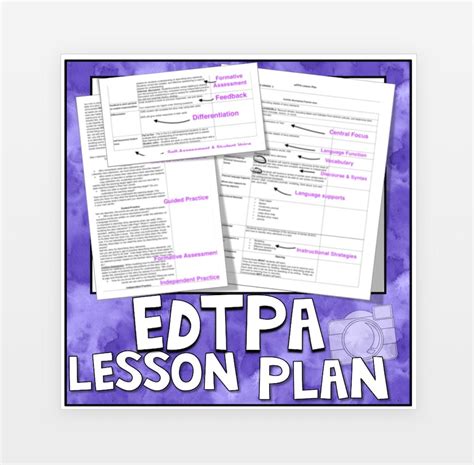 Edtpa Lesson Plan Etsy