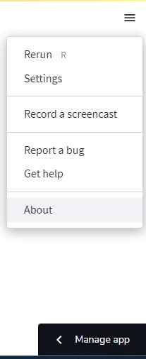 developer menu options not showing up in cloud using streamlit