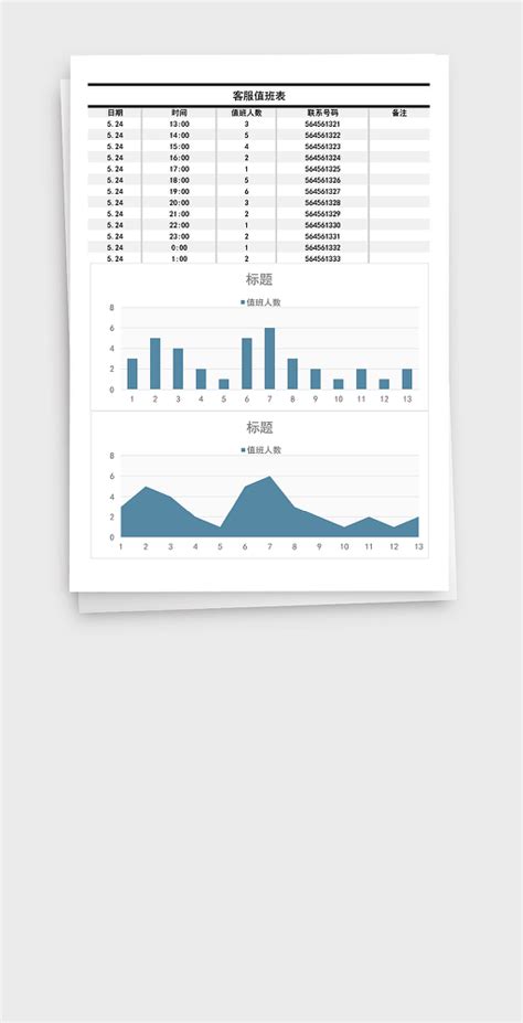 时尚电商企业客服值班排班表excel表格 豚设计 站酷zcool