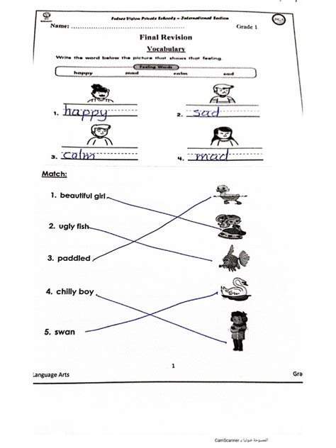 Grade 1 Revision Answers Pdf