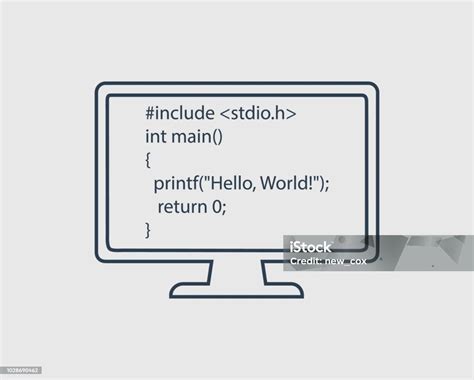 Vetores De Linha De Linguagem De Programação De Computador Ícone Olá O