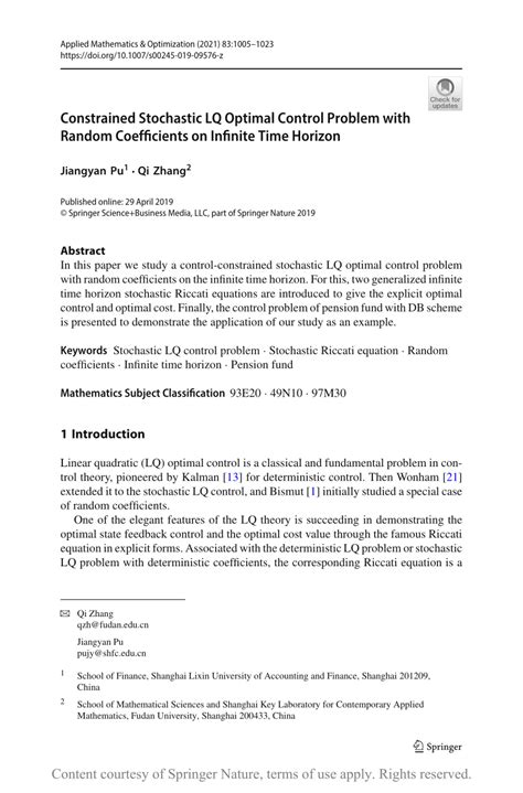 Constrained Stochastic Lq Optimal Control Problem With Random