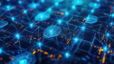 Illustration Of Blockchain Cryptography Technology With Validation Blocks Ensures Secure