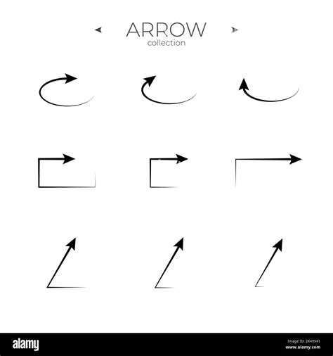 Line Arrow Icon Set Smooth Arrow Symbol Collection Trendy Line Style For Apps Vector Stock