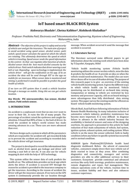 Irjet Iot Based Smart Black Box System Pdf