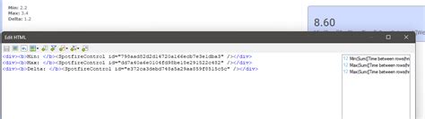 Calculate And Display In Text Area Max Min And Delta Of Sum In Stacked