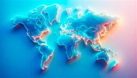 Premium Ai Image Digital World Map Showcasing Glowing Network