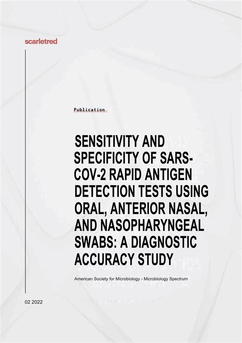 Scarletred Sensitivity And Specificity Of Sars Cov 2 Rapid Antigen Detection Tests Using Oral